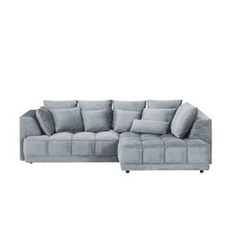 switch Ecksofa aus Samt Tiga ¦ grau ¦ Maße (cm): B: 285 H: 88 T: 205