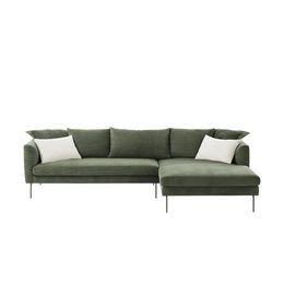 Gray & Jones Ecksofa aus Cord ¦ grün ¦ Maße (cm): B: 284 H: 85 T: 178