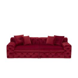 Höffner Big Sofa Beja ¦ rot ¦ Maße (cm): B: 270 H: 74 T: 134