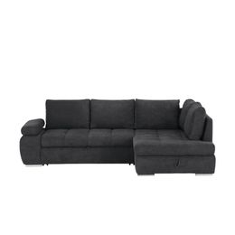 switch Ecksofa aus Flachgewebe Sky ¦ schwarz ¦ Maße (cm): B: 265 H: 8