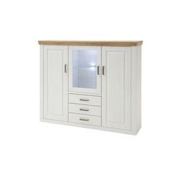 maison bleue Highboard Xanten ¦ weiß ¦ Maße (cm): B: 163 H: 142 T: 4