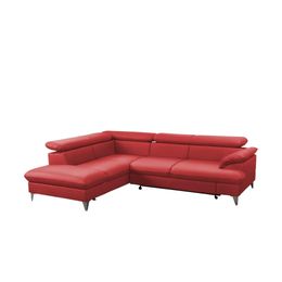 U.N.O uno Ecksofa aus Kunstleder David ¦ rot ¦ Maße (cm): B: 208 H: 74 T: 2