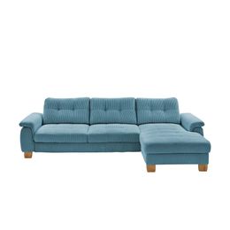 meinSofa Ecksofa aus Cord Suna ¦ blau ¦ Maße (cm): B: 316 H: 86 T: 1