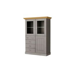 maison bleue Highboard Florian ¦ grau ¦ Maße (cm): B: 118,5 H: 163,5