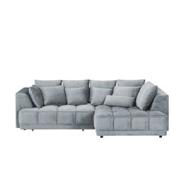 switch Ecksofa aus Samt Tiga ¦ grau ¦ Maße (cm): B: 285 H: 88 T: 205