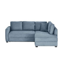 bobb Ecksofa mit Boxspringpolsterung Lisa de Luxe ¦ blau ¦ Maße (cm)