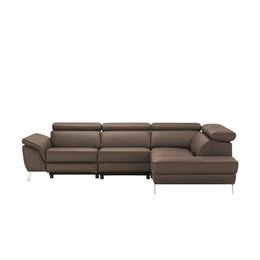 U.N.O uno Ecksofa Leder Dallas ¦ braun ¦ Maße (cm): B: 283 H: 74 T: 228