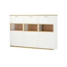 Wohnwert Highboard Libro Plus ¦ weiß ¦ Maße (cm): B: 221 H: 148 T: 4