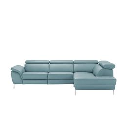 U.N.O uno Ecksofa Leder Dallas ¦ blau ¦ Maße (cm): B: 283 H: 74 T: 228