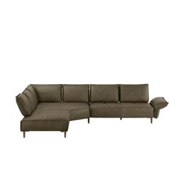 W.Schillig Ecksofa aus Echtleder Bonnie ¦ grün ¦ Maße (cm): B: 341 H: