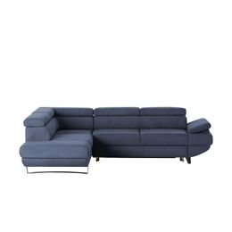 switch Ecksofa aus Mikrofaser Gio ¦ blau ¦ Maße (cm): B: 263 H: 74 T: