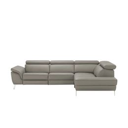 U.N.O uno Ecksofa Leder Dallas ¦ grau ¦ Maße (cm): B: 283 H: 74 T: 228