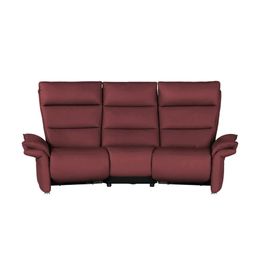 Hukla Trapezsofa aus Leder Corvina ¦ rot ¦ Maße (cm): B: 216 H: 109