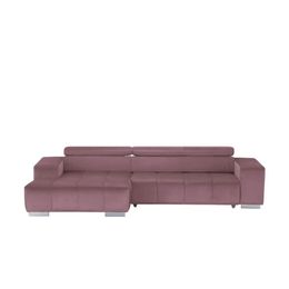 U.N.O uno Ecksofa mit Kopfteilverstellung Origo ¦ rosa/pink ¦ Maße (cm): B: