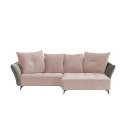 Höffner Ecksofa Crease ¦ rosa/pink ¦ Maße (cm): B: 290 H: 80 T: 175