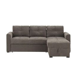 Höffner Ecksofa mit Schlaffunktion Mocca ¦ braun ¦ Maße (cm): B: 228 H: 85 T