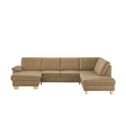 meinSofa Wohnlandschaft Kunstleder Samu ¦ beige ¦ Maße (cm): B: 316