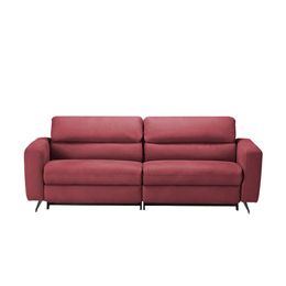 Hukla Ledersofa Carisma ¦ rot ¦ Maße (cm): B: 218 H: 82 T: 96