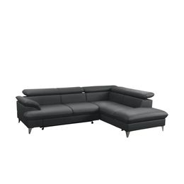 U.N.O uno Ecksofa aus Kunstleder David ¦ schwarz ¦ Maße (cm): B: 256 H: 74