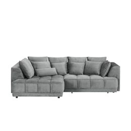 switch Ecksofa aus Samt Tiga ¦ grau ¦ Maße (cm): B: 285 H: 88 T: 205