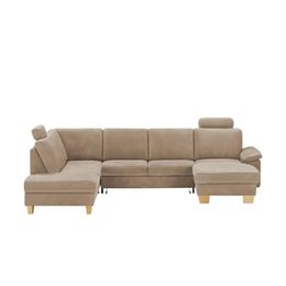 meinSofa Wohnlandschaft Leder Samu ¦ beige ¦ Maße (cm): B: 316 H: 90