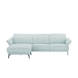 Wohnwert Ecksofa Leder Bellana ¦ blau ¦ Maße (cm): B: 285 H: 101 T: 1