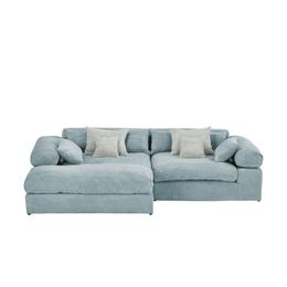 Smart Ecksofa in trendigem Cordstoff Lianea ¦ blau ¦ Maße (cm): B: 29