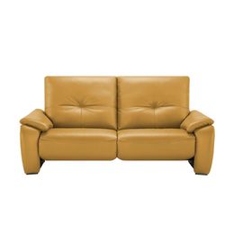 Wohnwert Sofa aus Echtleder Halina ¦ gelb ¦ Maße (cm): B: 205 H: 98