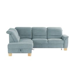 meinSofa Ecksofa Liva ¦ blau ¦ Maße (cm): B: 254 H: 106 T: 224