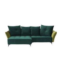 Höffner Ecksofa Crease ¦ grün ¦ Maße (cm): B: 290 H: 80 T: 175