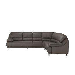 Höffner Ecksofa aus Echtleder Maranello ¦ braun ¦ Maße (cm): B: 295 H: 87 T: