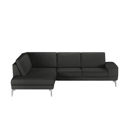 meinSofa Ecksofa aus Leder Dana ¦ schwarz ¦ Maße (cm): B: 269 H: 86 T