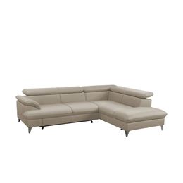 U.N.O uno Ecksofa aus Kunstleder David ¦ beige ¦ Maße (cm): B: 256 H: 74 T: