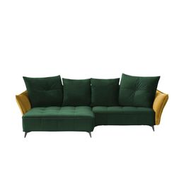 Höffner Ecksofa Crease ¦ grün ¦ Maße (cm): B: 290 H: 80 T: 175