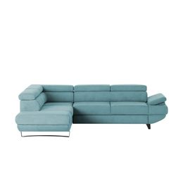 switch Ecksofa aus Mikrofaser Gio ¦ blau ¦ Maße (cm): B: 263 H: 88 T: