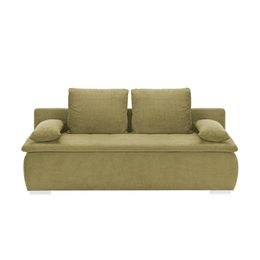 Smart Schlafsofa Leonie ¦ grün ¦ Maße (cm): B: 198 H: 92 T: 90