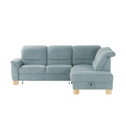 meinSofa Ecksofa Liva ¦ blau ¦ Maße (cm): B: 254 H: 106 T: 224