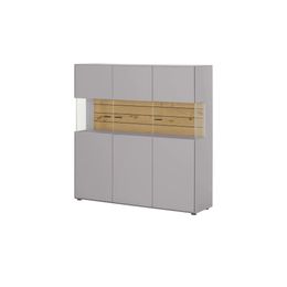 Jette Home Highboard Como ¦ grau ¦ Maße (cm): B: 139 H: 139 T: 38