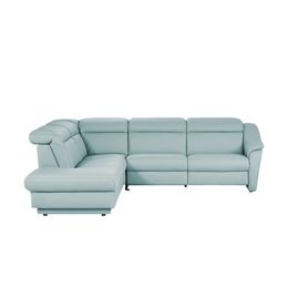 himolla Ecksofa Leder 9707 ¦ blau ¦ Maße (cm): B: 275 H: 84 T: 245