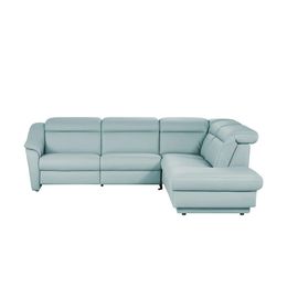 himolla Ecksofa Leder 9707 ¦ blau ¦ Maße (cm): B: 275 H: 84 T: 245