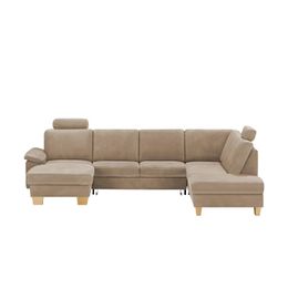 meinSofa Wohnlandschaft Leder Samu ¦ beige ¦ Maße (cm): B: 316 H: 90