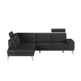 meinSofa Ecksofa aus Leder Dana ¦ schwarz ¦ Maße (cm): B: 269 H: 86 T