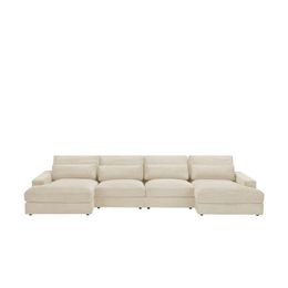 Höffner Wohnlandschaft Branna ¦ creme ¦ Maße (cm): B: 412 H: 88 T: 164