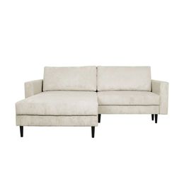 U.N.O uno Ecksofa trendiger Cordstoff Livorno ¦ creme ¦ Maße (cm): B: 221 H