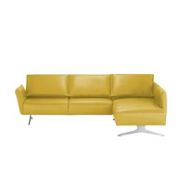 Koinor Ecksofa Leder Vineto ¦ gelb ¦ Maße (cm): B: 272 H: 83 T: 207