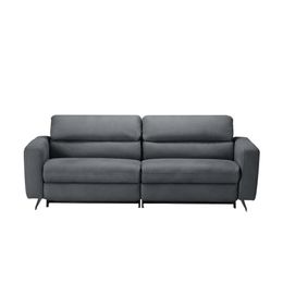 Hukla Ledersofa Carisma ¦ grau ¦ Maße (cm): B: 218 H: 82 T: 96