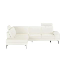 meinSofa Ecksofa aus Leder Dana ¦ weiß ¦ Maße (cm): B: 269 H: 86 T: 2