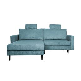 U.N.O uno Ecksofa trendiger Cordstoff Livorno ¦ blau ¦ Maße (cm): B: 221 H: