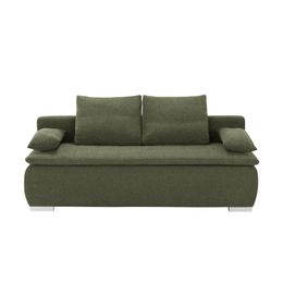 Smart Schlafsofa Leonie ¦ grün ¦ Maße (cm): B: 198 H: 92 T: 90