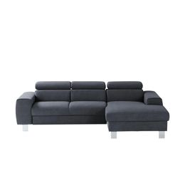 U.N.O uno Ecksofa Los Angeles ¦ blau ¦ Maße (cm): B: 244 H: 72 T: 166